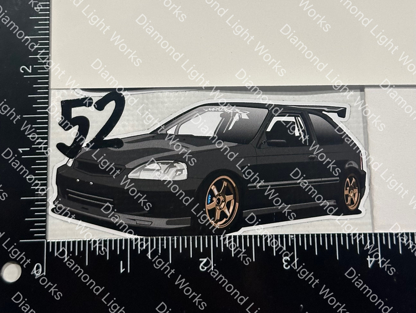 Honda civic ek hatch black sticker decal – Diamond Light Works