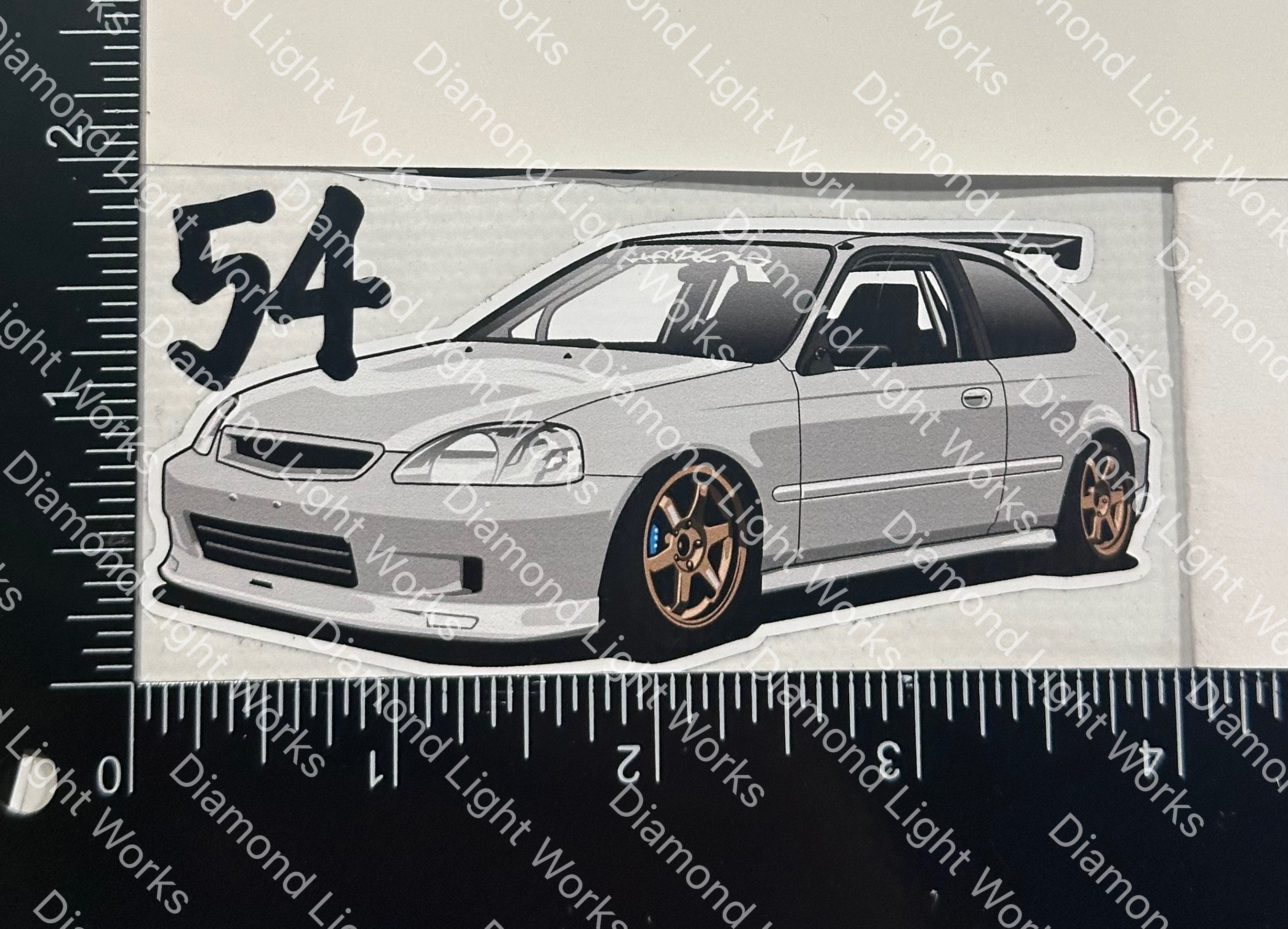 Honda civic ek hatch white sticker decal – Diamond Light Works