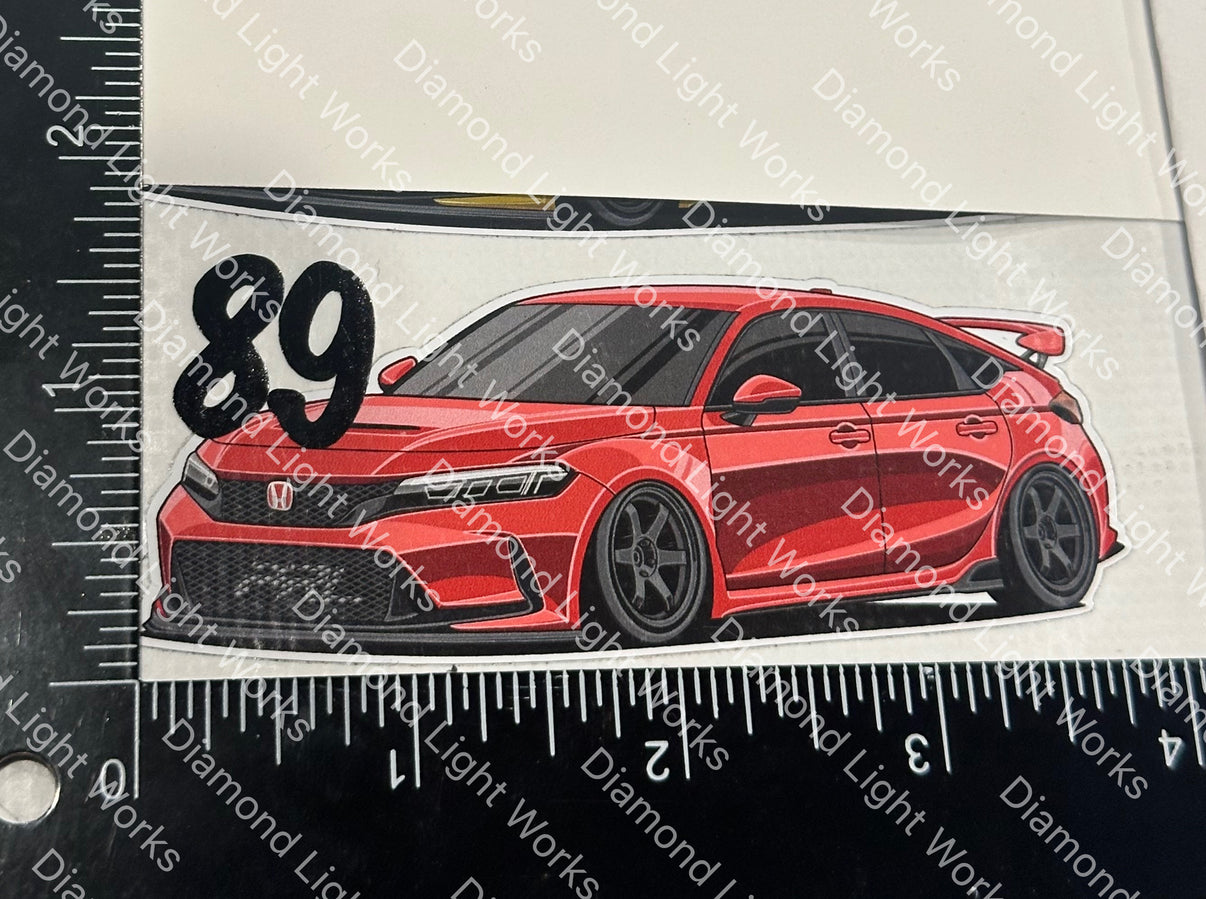 Honda civic fl5 red sticker decal – Diamond Light Works